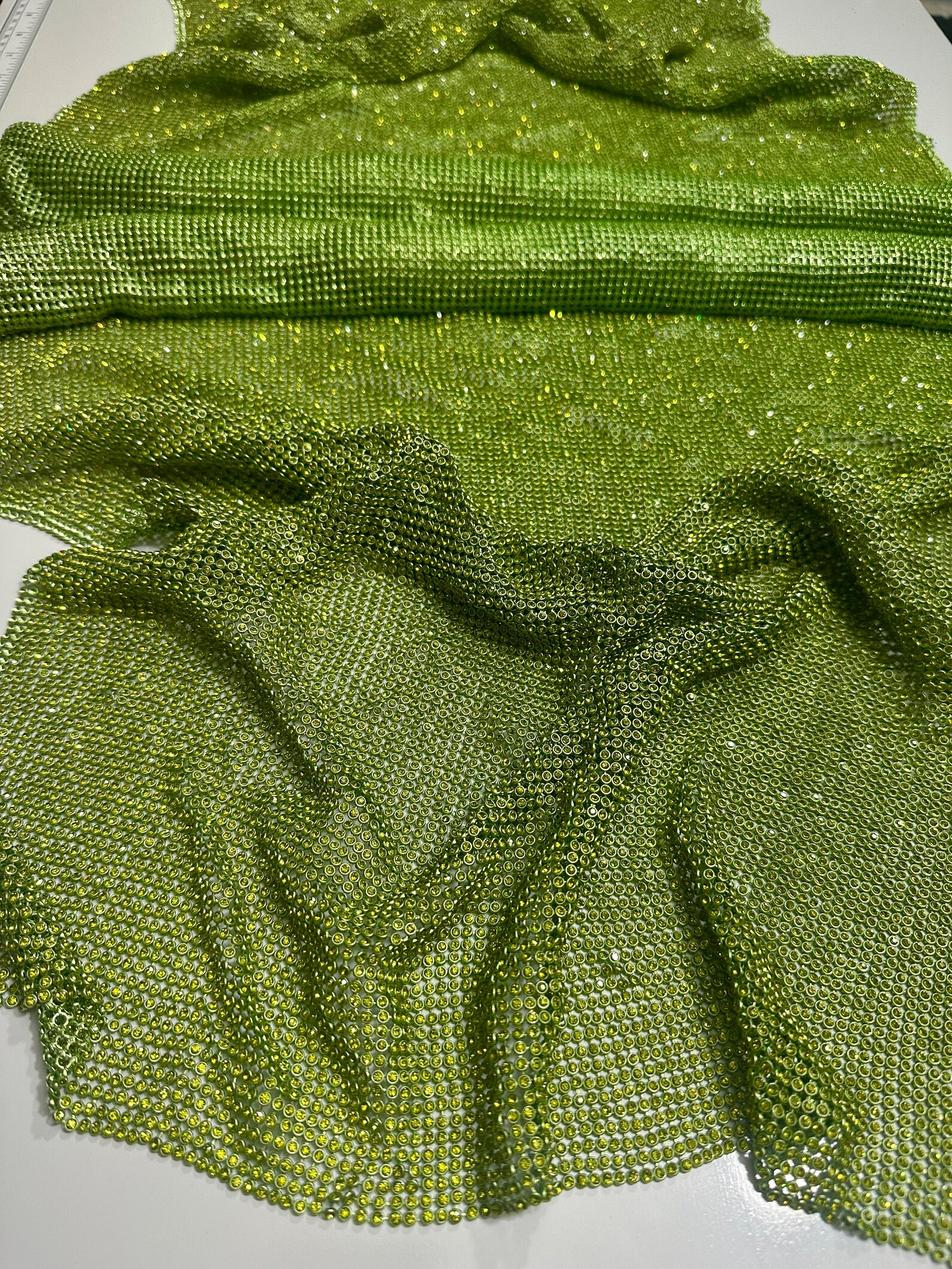 Olivine Crystal | Rhinestone Sheet With Olivine Stones and Green Plated ...
