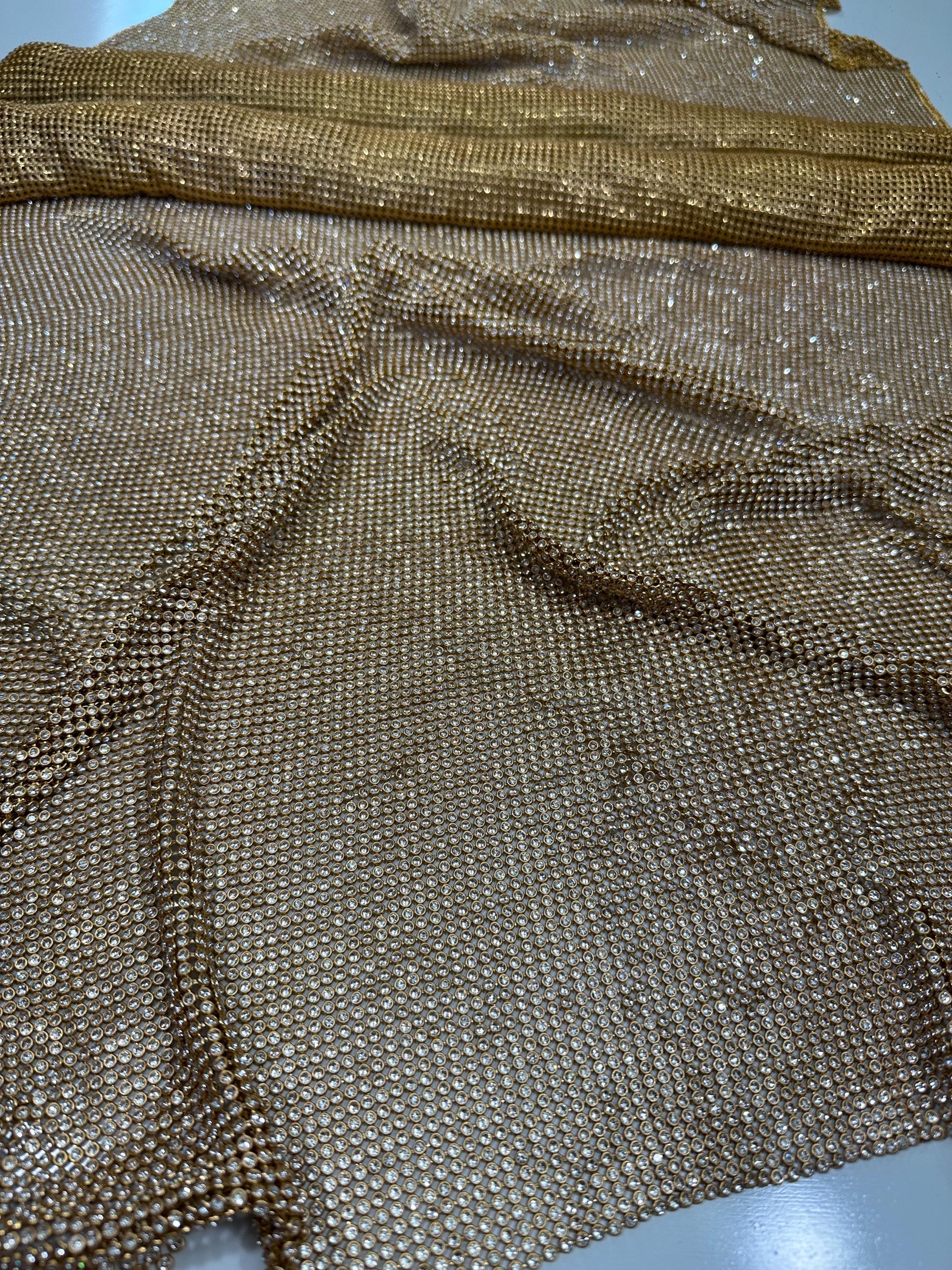 Gold Rhinestone Sheet | Gold Crystal Fabric | Gold Rhinestone Panel - Etsy