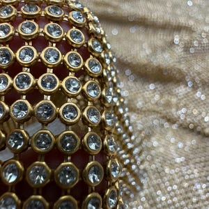 Gold Rhinestone Sheet | Gold Crystal Fabric | Gold Rhinestone Panel - Etsy