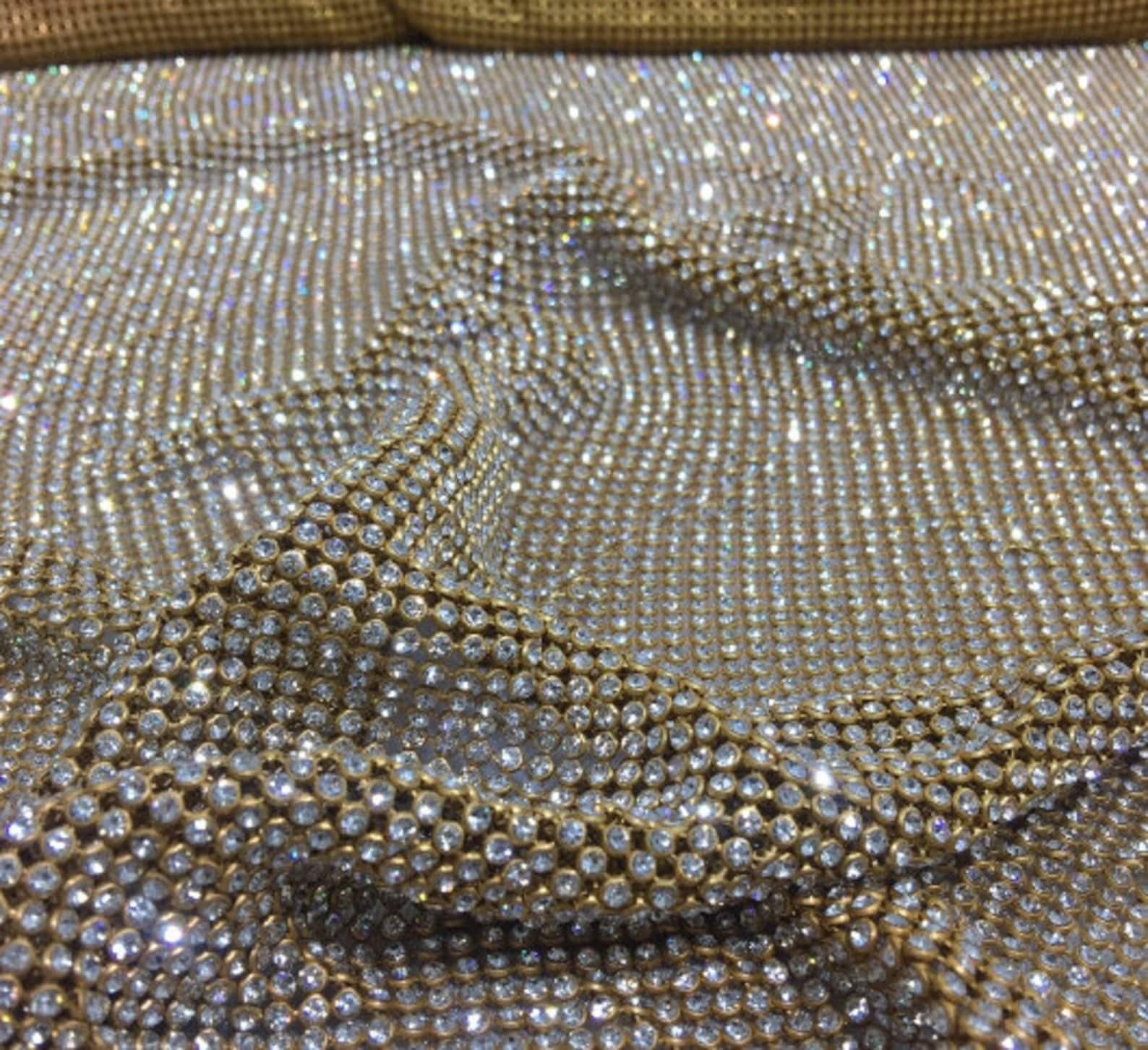 Gold Rhinestone Sheet | Gold Crystal Fabric | Gold Rhinestone Panel - Etsy