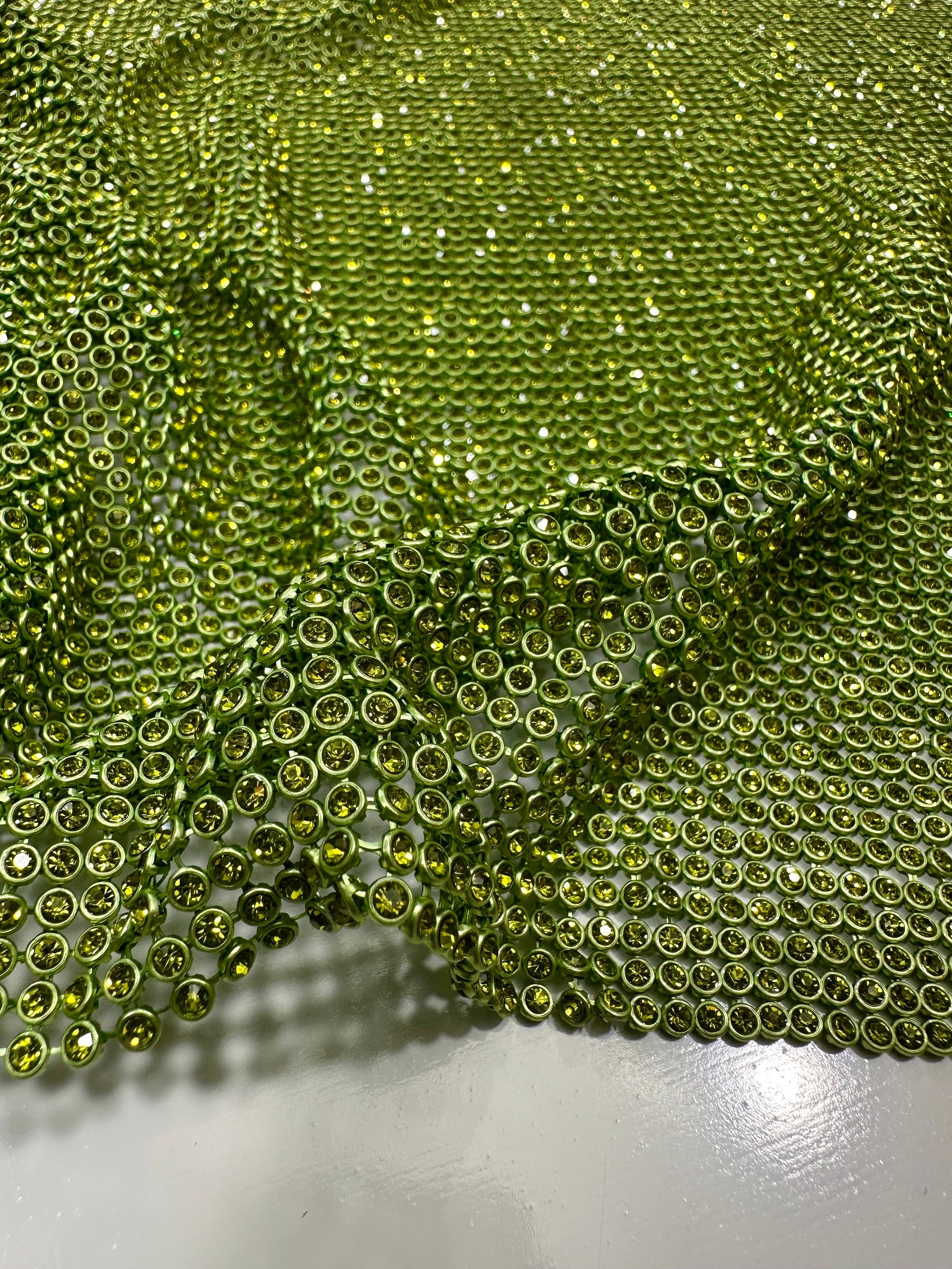 Olivine Crystal | Rhinestone Sheet With Olivine Stones and Green Plated ...