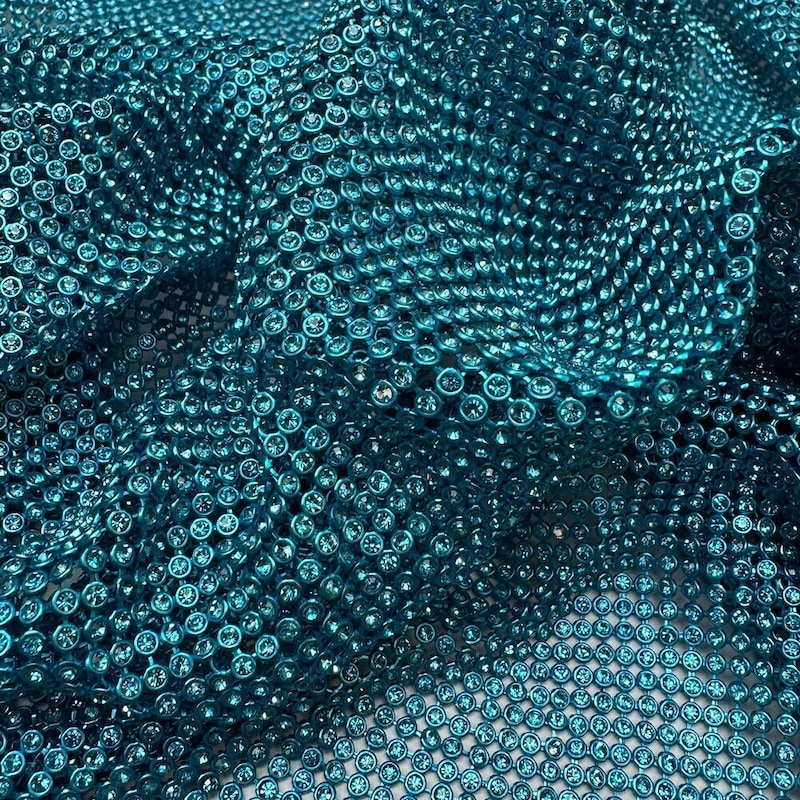 Rhinestone Fishnet Fabric - Etsy