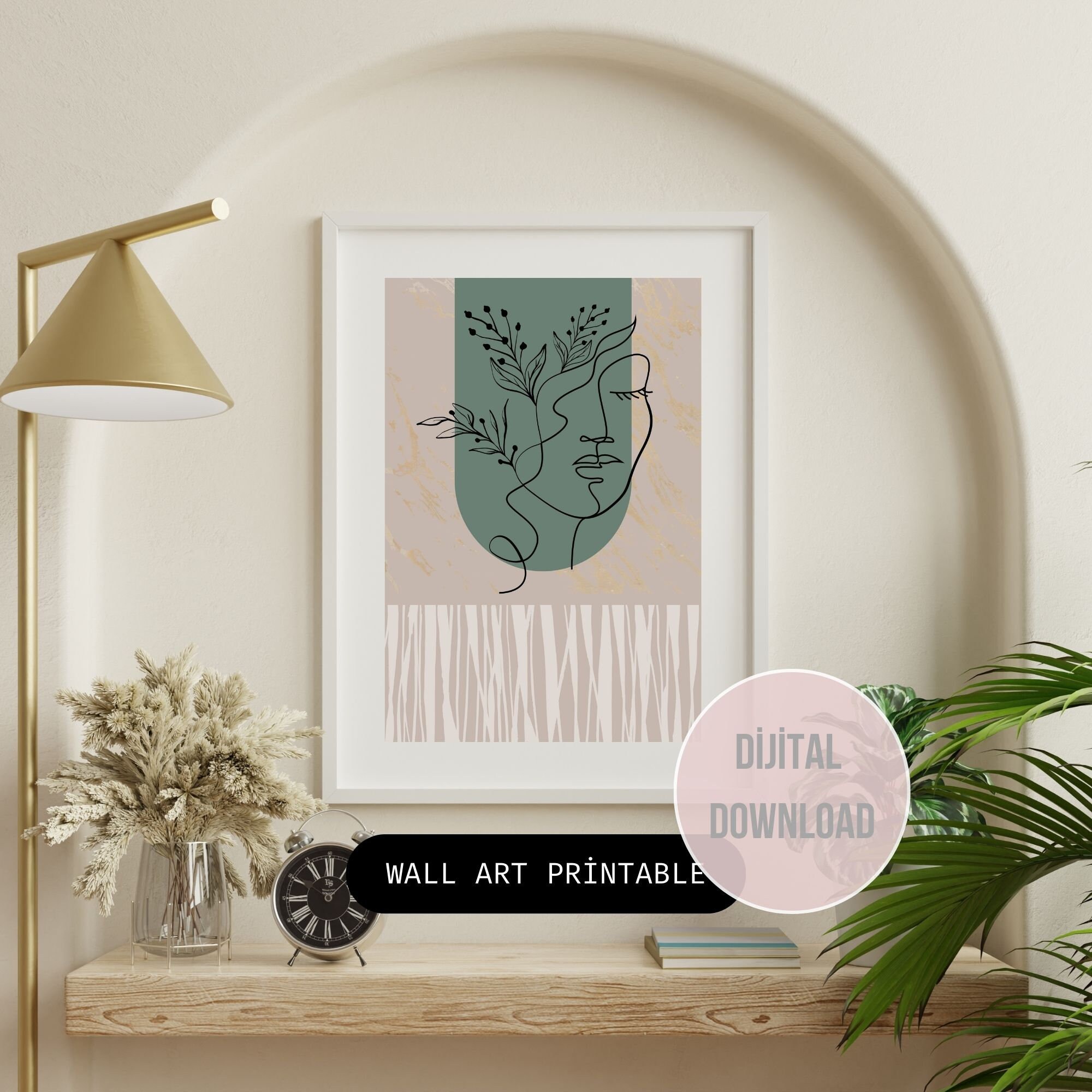 Abstract Women Silhouette ,boho Women Canvas, Minimal Women Art Print ...