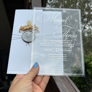 Elegant Acrylic Quinceañera and Wedding Invitations With White Pearl ...