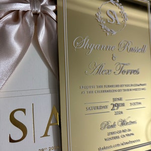 High Quality Plexiglass Mirrored Invitation Card,gold Mirrored ...