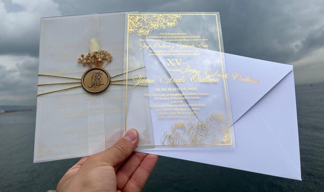 Transparent Acrylic Full Set Invitation With Mailing Envelope, Luxury ...