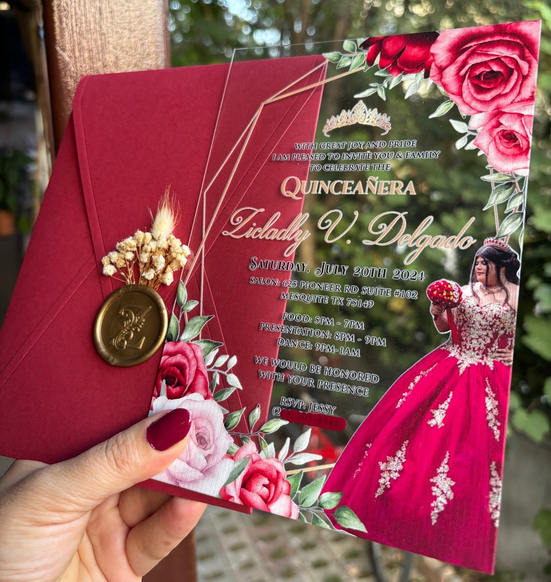 Quinceanera Invitations, Photographic Design, Acrylic Quinceanera ...