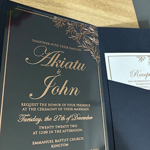 Clear Acrylic Tri-fold Invitation Card. Customizable Acrylic Invitation ...