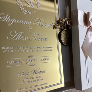 High Quality Plexiglass Mirrored Invitation Card,gold Mirrored ...