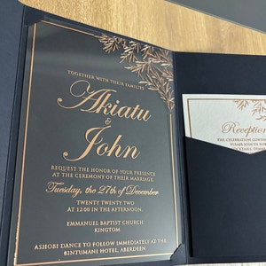 Clear Acrylic Tri-fold Invitation Card. Customizable Acrylic Invitation ...