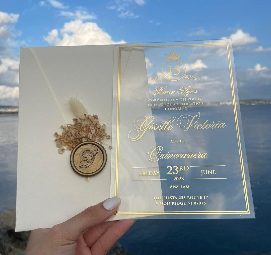 Acrylic Quinceanera Invitations. Quince Invitations. Birthday ...