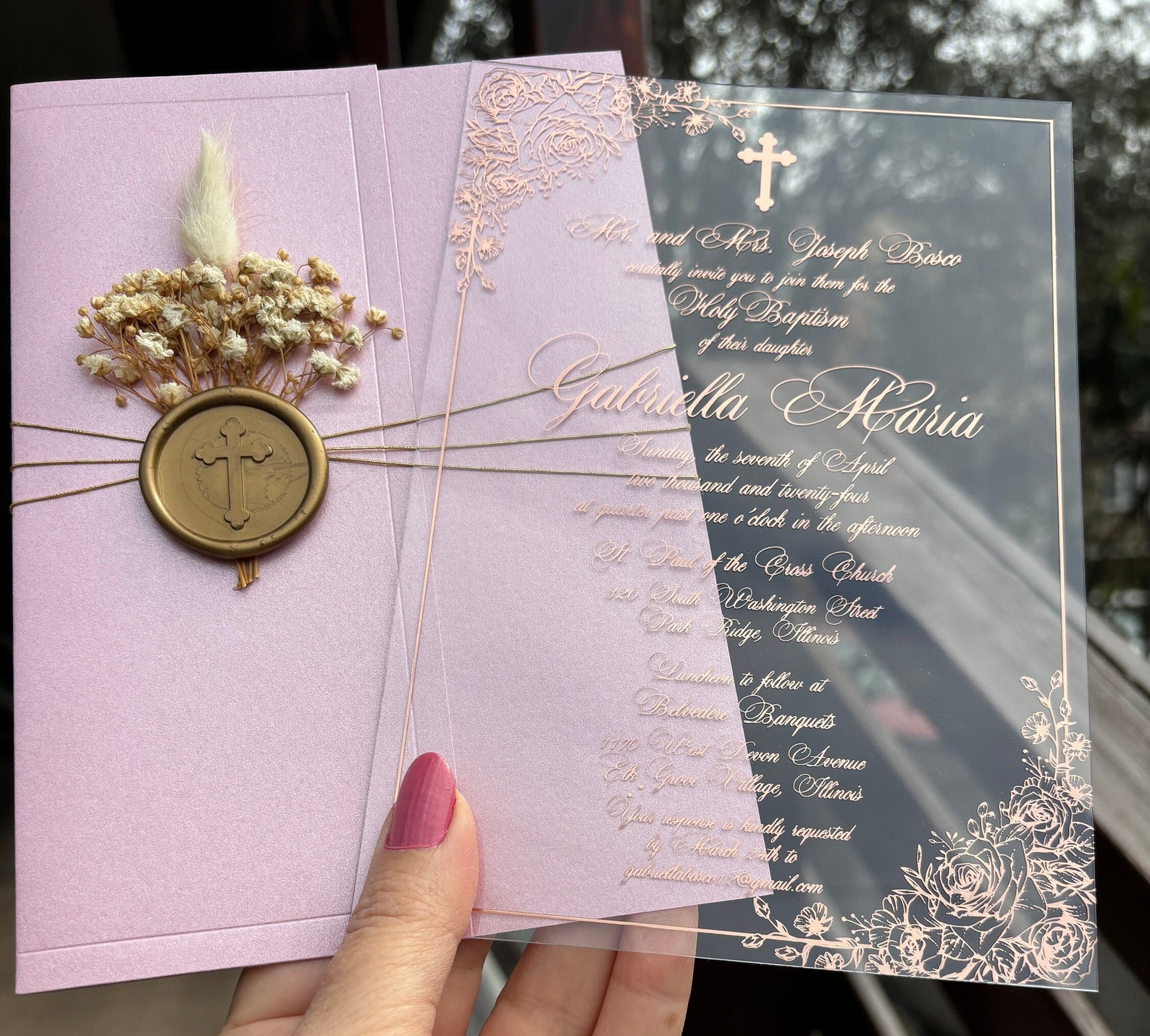 First Sacred Community Invitations,holy Baptism Acrylic Invitations ...