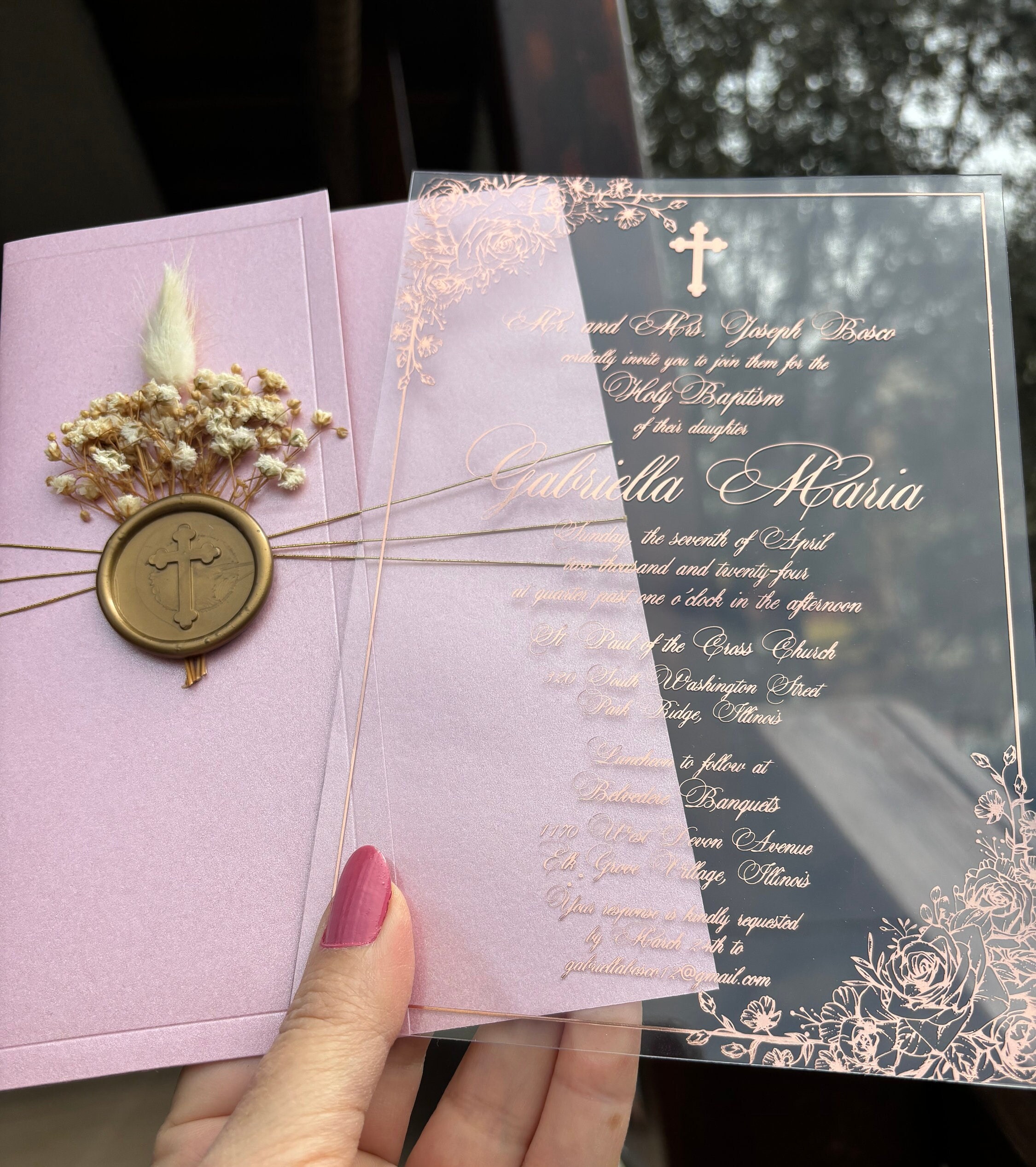 First Sacred Community Invitations,holy Baptism Acrylic Invitations ...