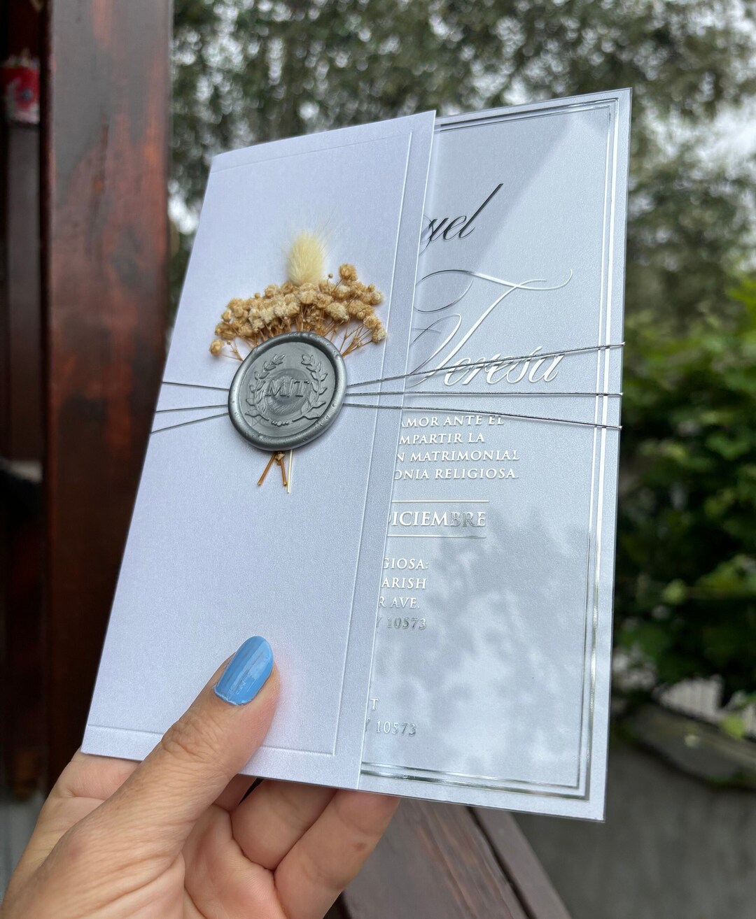 Elegant Acrylic Quinceañera and Wedding Invitations With White Pearl ...