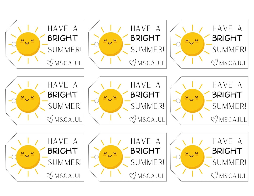 Have a Bright Summer End of Year Tags - Etsy