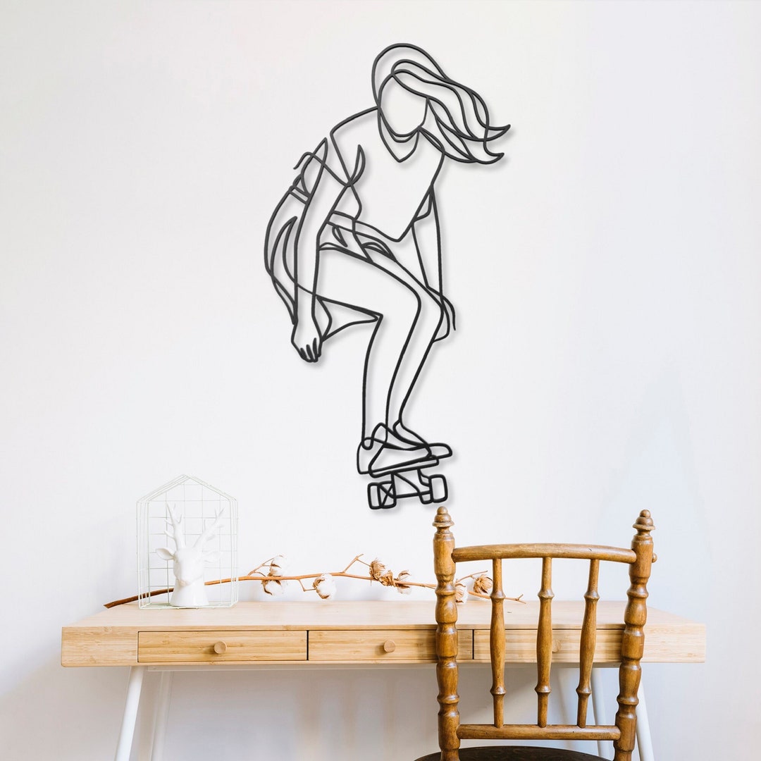Skateboard Metal Wall Decor, Interior Decor, Metal Wall Sculpture ...
