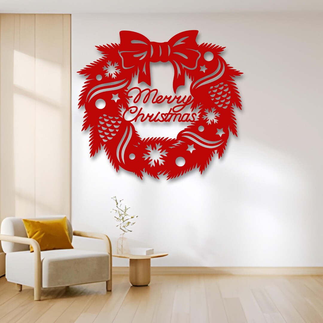 Merry Christmas Sign Metal Wall Art, Outdoor and Door Decor - Etsy