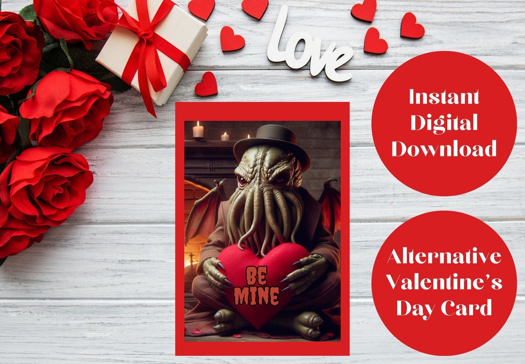 Dapper Cthulhu Printable Card, Instant Download, Digital Greeting Card ...