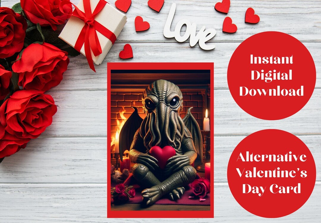 Cthulhu Printable Card, Instant Download, Digital Greeting Card ...