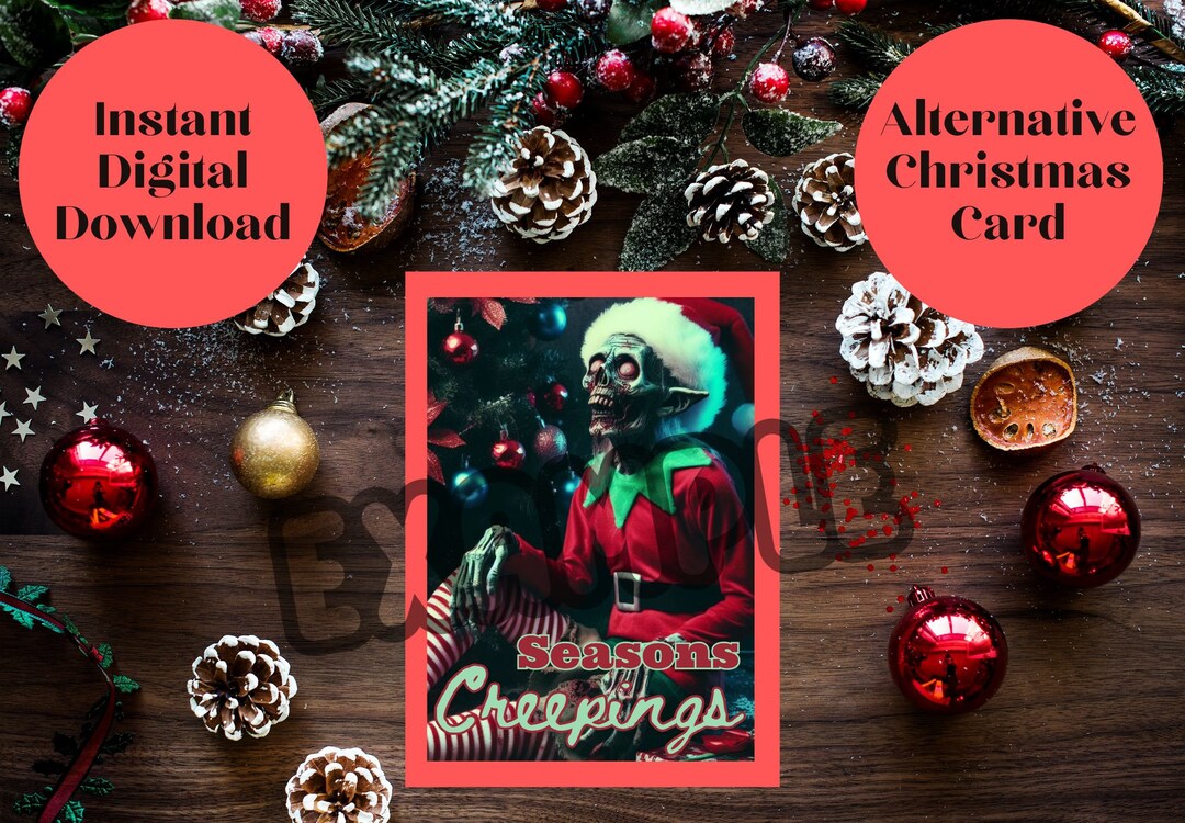 Seasons Creepings Printable Christmas Card, Instant Download, Digital ...