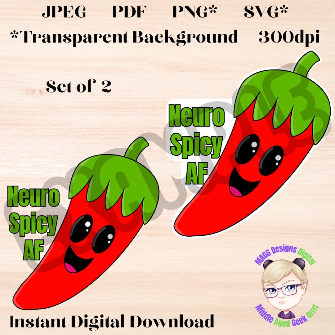 Neurospicy AF Printable Sticker, Instant Download, Digital Download ...