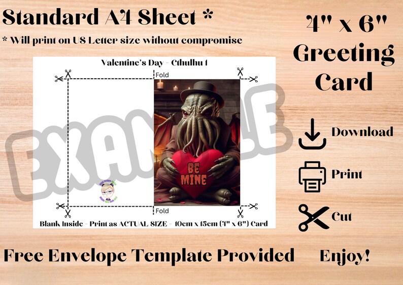 Dapper Cthulhu Printable Card, Instant Download, Digital Greeting Card ...