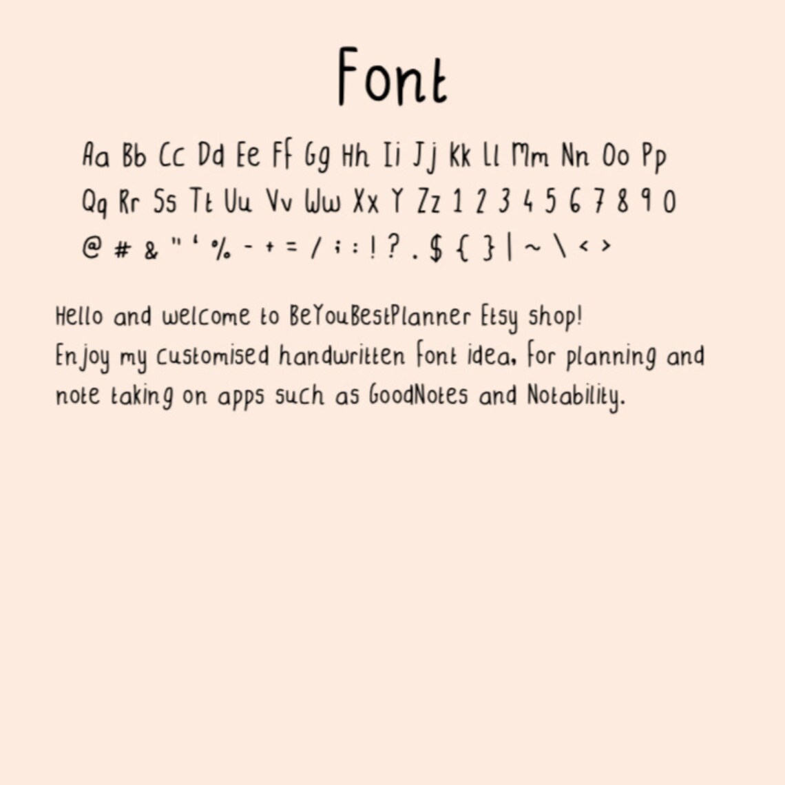 Digital Handwriting Font for Digital Note Taking and Journal Perfect ...