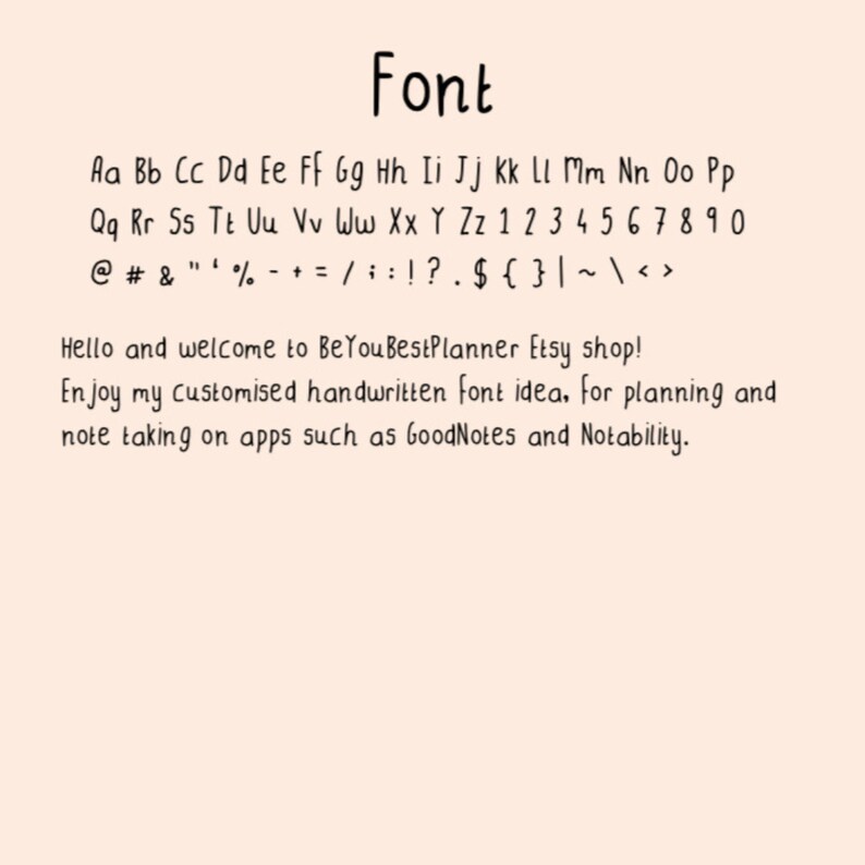 Digital Handwriting Font for Digital Note Taking and Journal Perfect ...