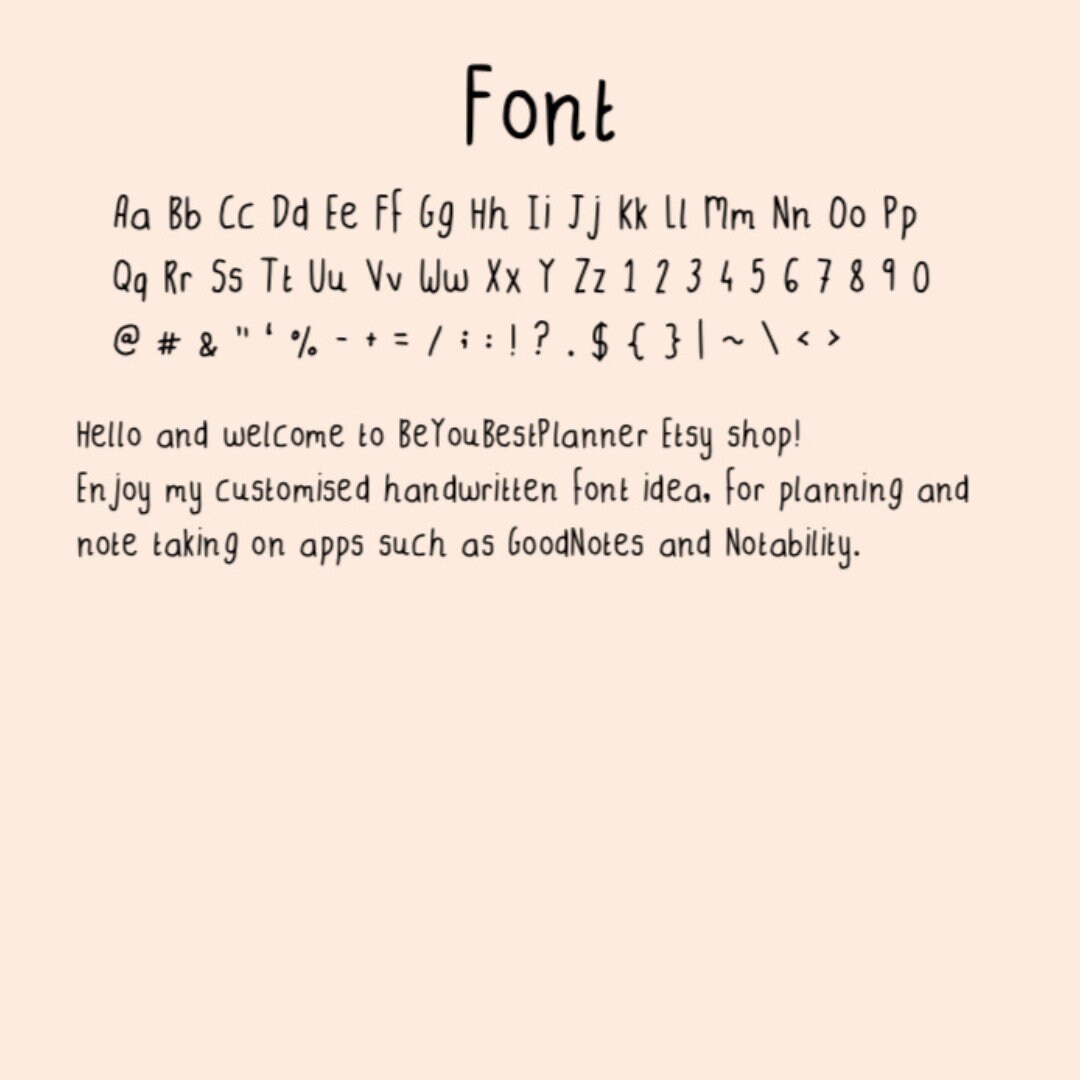Digital Handwriting Font for Digital Note Taking and Journal Perfect ...
