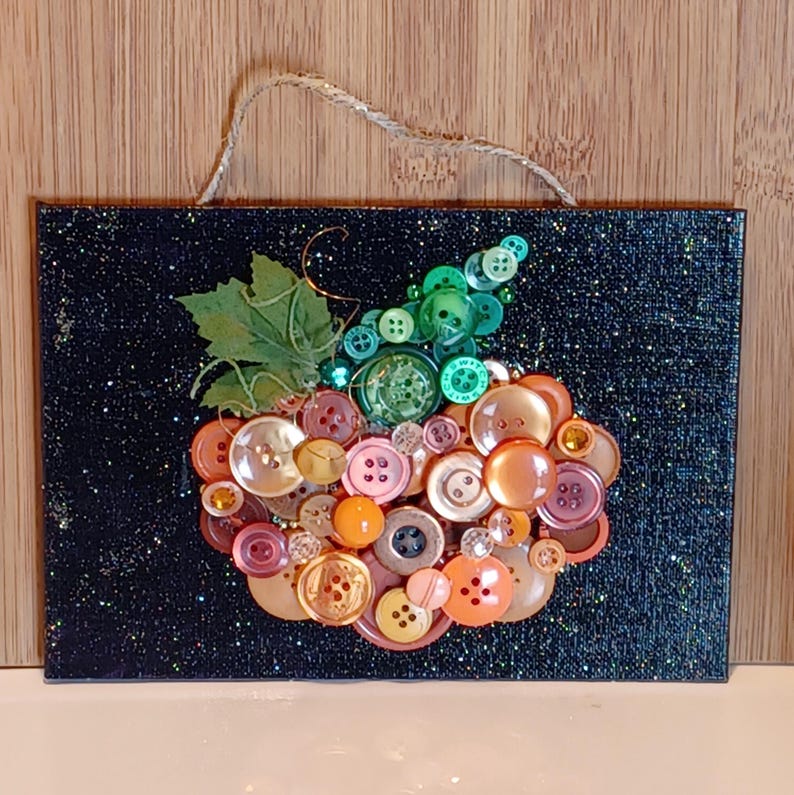 Autumn Pumpkin Button Art - Etsy