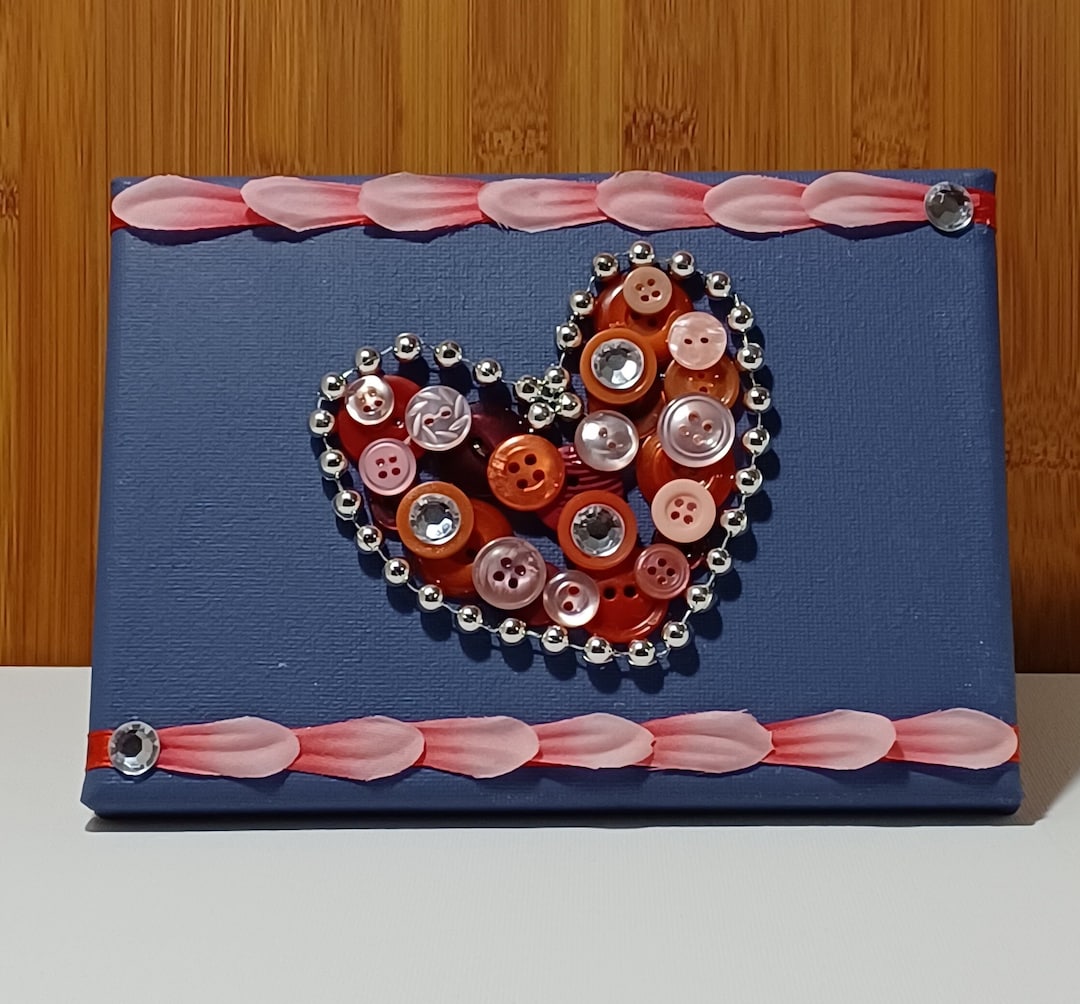 Heart Button Art - Etsy