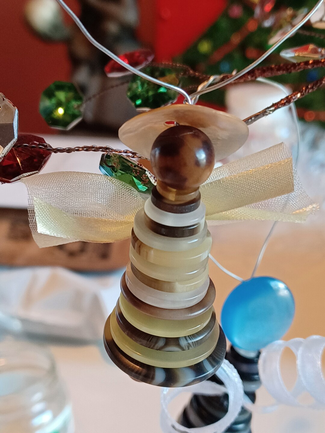 Angel Ornament - Capiz Shell Button - Etsy