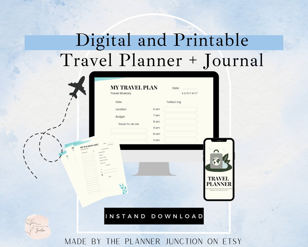 Printable Travel Planner L Travel Planner and Travel Journal L Trip ...