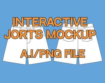 Streetwear Baggy Jean Shorts Jorts Template Vector Mock Up, Tech Pack ...