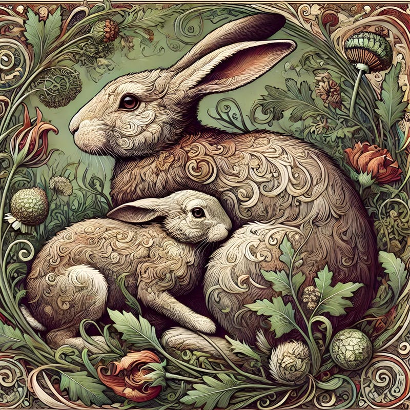 Rabbit Design Tile - Etsy