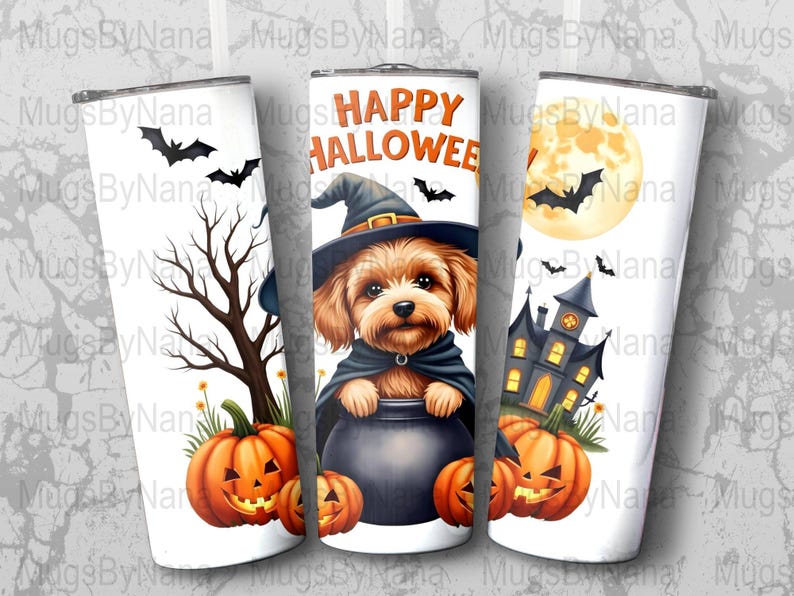 Cute Halloween Dog Art, Happy Halloween Print, Digital Download ...