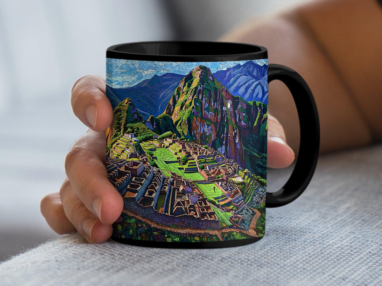 Machu Picchu Mug, Colorful Peruvian Mountains Mug, Travel Souvenir Mug ...