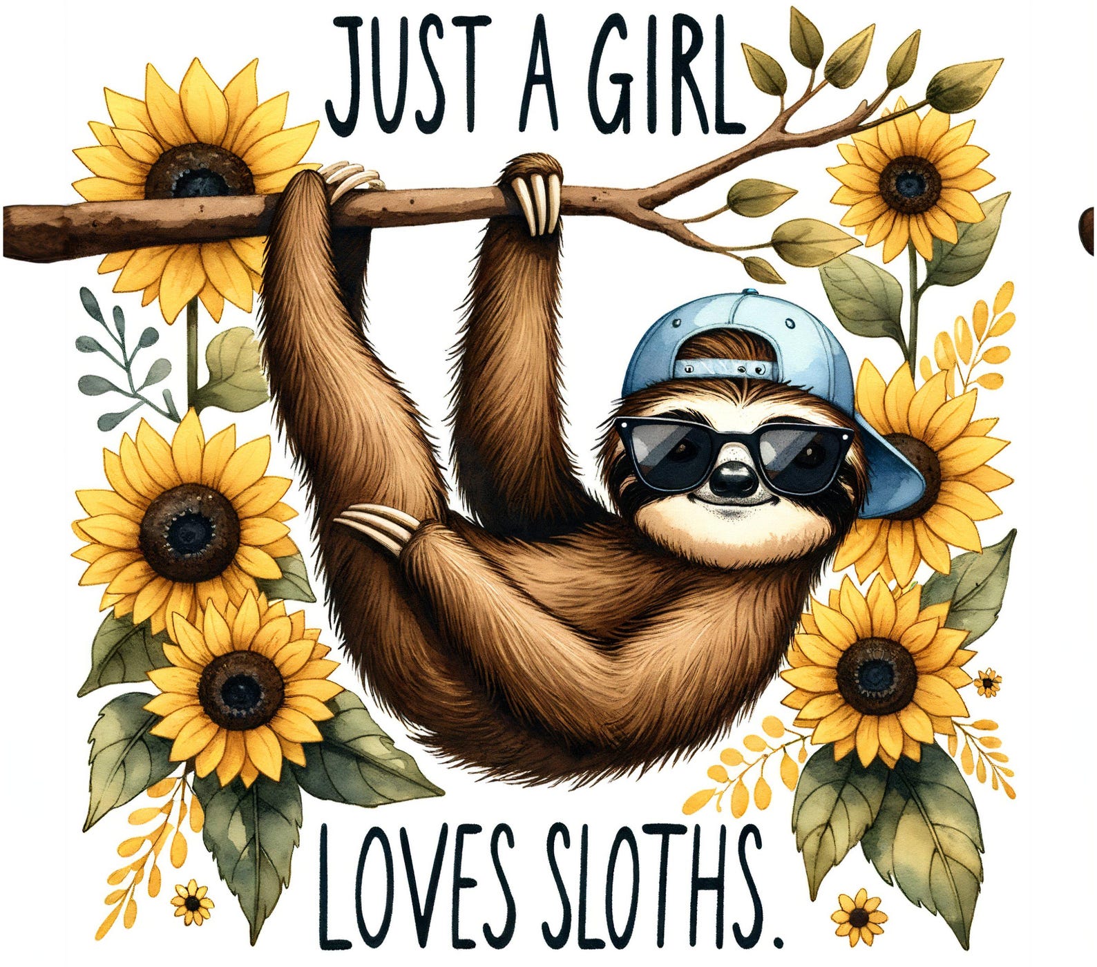 Funny Girls Sloth Quote Tumbler Wrap Digital PNG Design, Just a Girl ...
