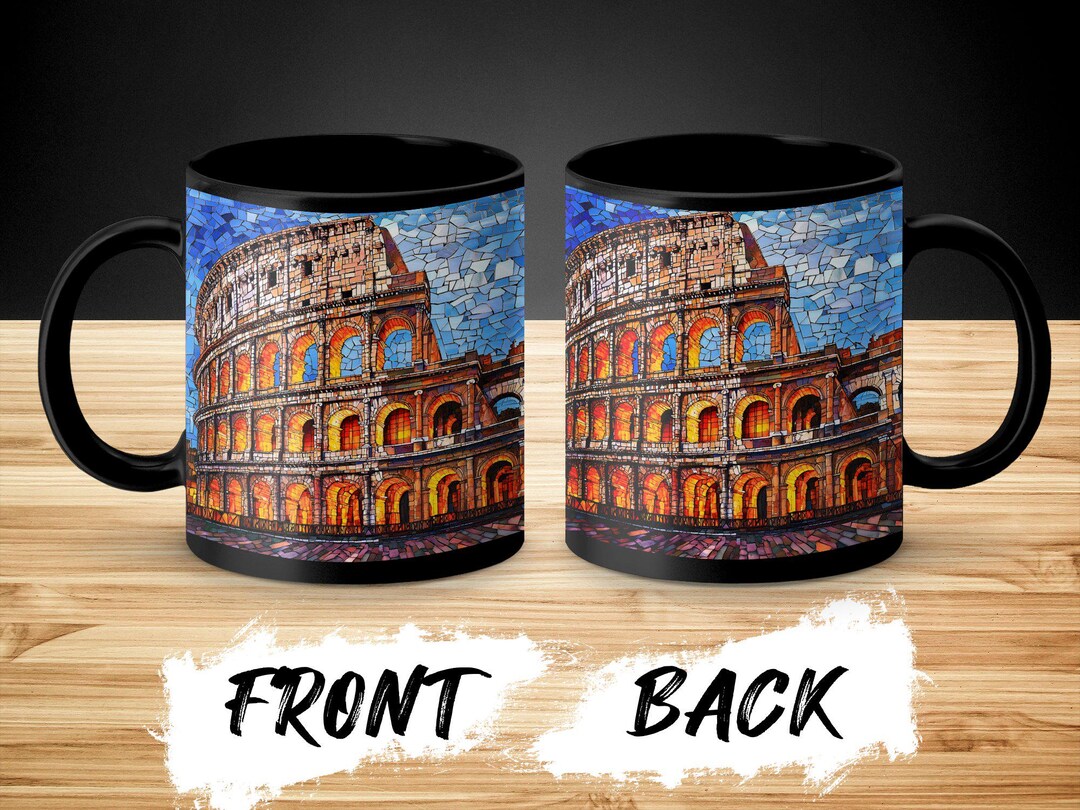 Roman Colosseum Mug, Mosaic Art Mug, Ancient Rome Cup, Unique Travel ...