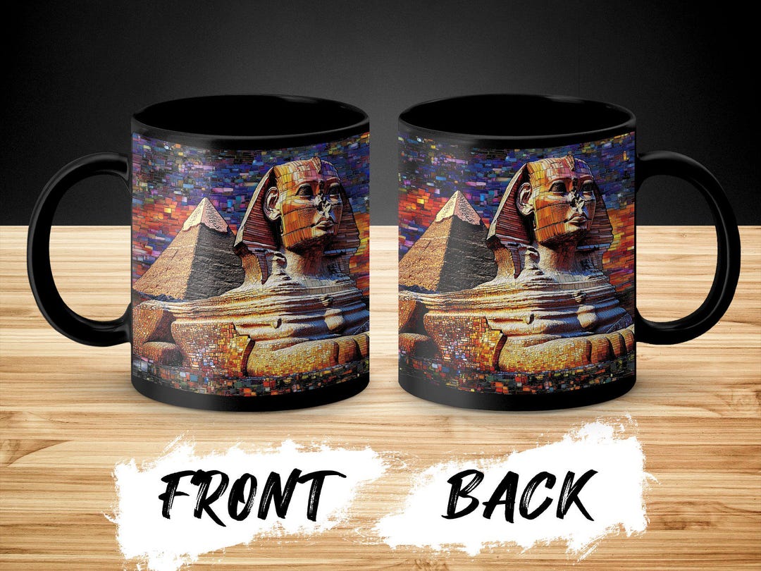 Ancient Egypt Sphinx and Pyramid Mug, Unique Art Mug, History Lovers ...