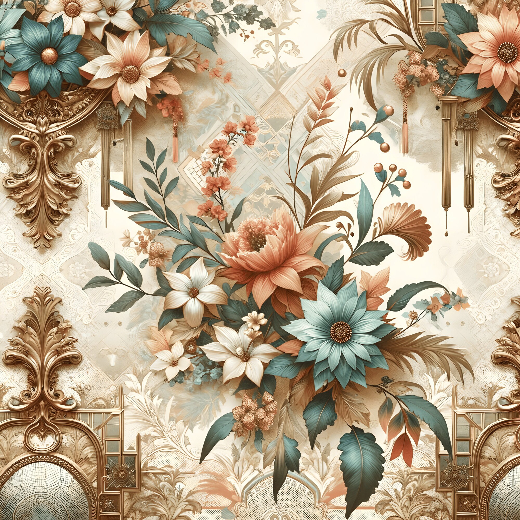 Victorian and Regency Era Inspired Digital Paper, Collage Sheets and ...