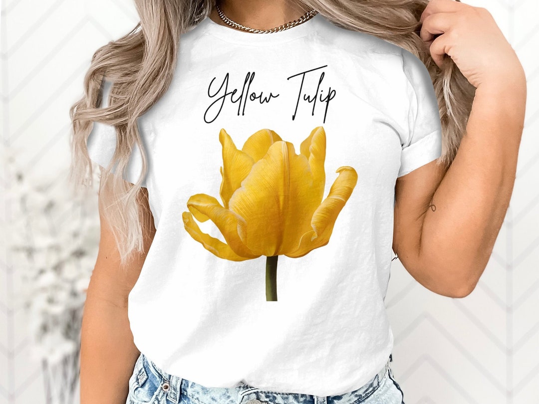 Yellow Tulip Graphic T-shirt / Sweatshirt, Nature Inspired Floral ...