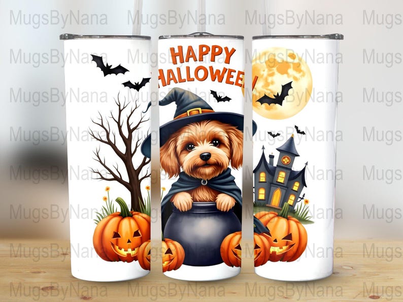 Cute Halloween Dog Art, Happy Halloween Print, Digital Download ...