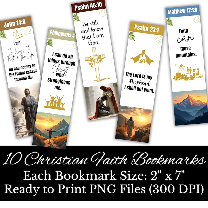 Bible Verse Bookmarks Printable Images, 10 High Quality Images ...