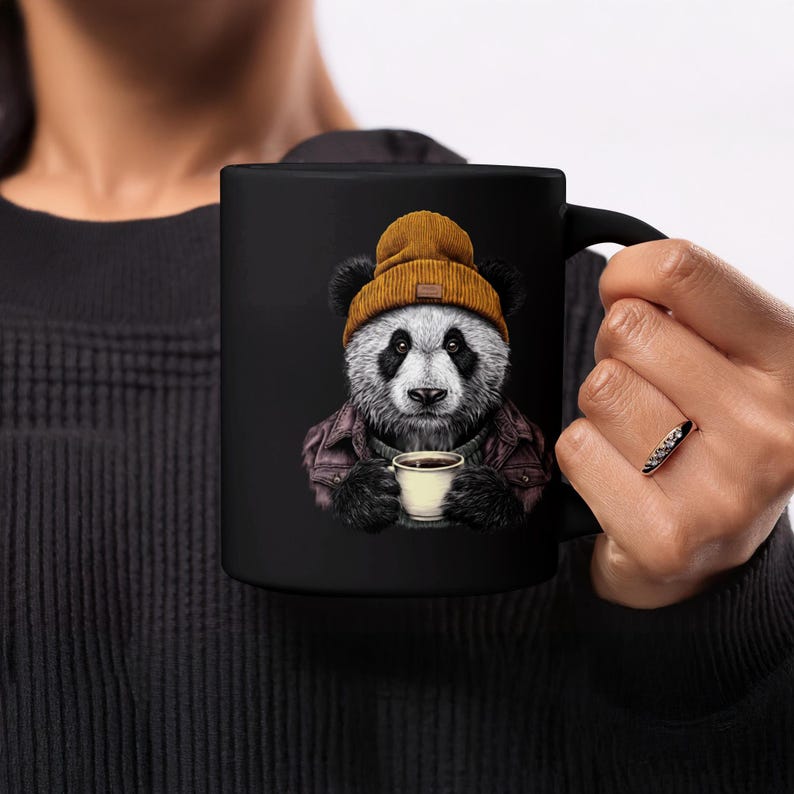 Panda Mug, Personalize Whimsical Animal Art, Adorable Panda ...