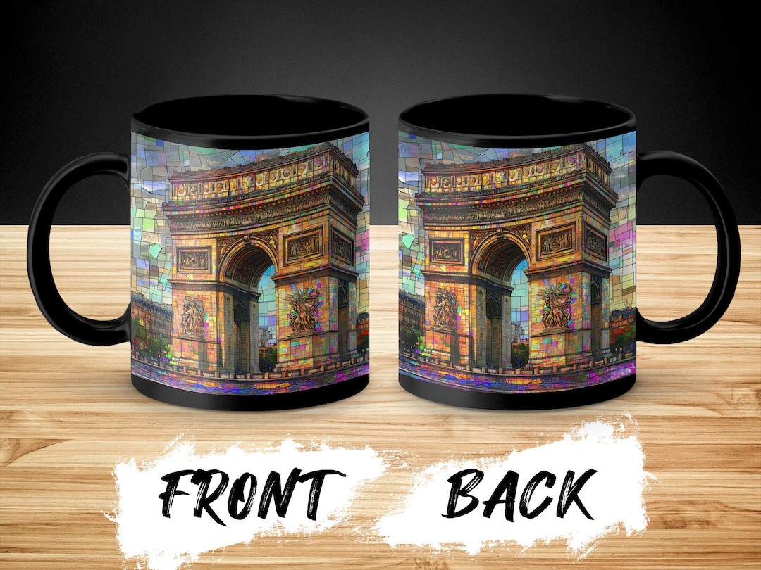Beautiful Arc De Triomphe Mug, Paris Architecture, Colorful Landmark ...