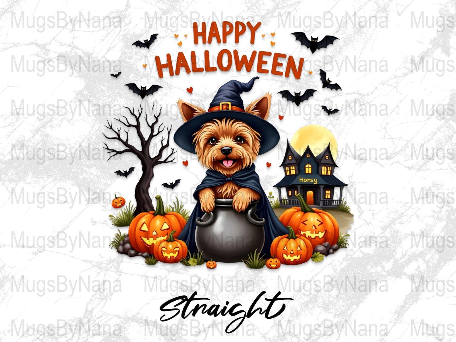 Cute Halloween Yorkie Digital Print, Halloween Digital Download, Spooky ...