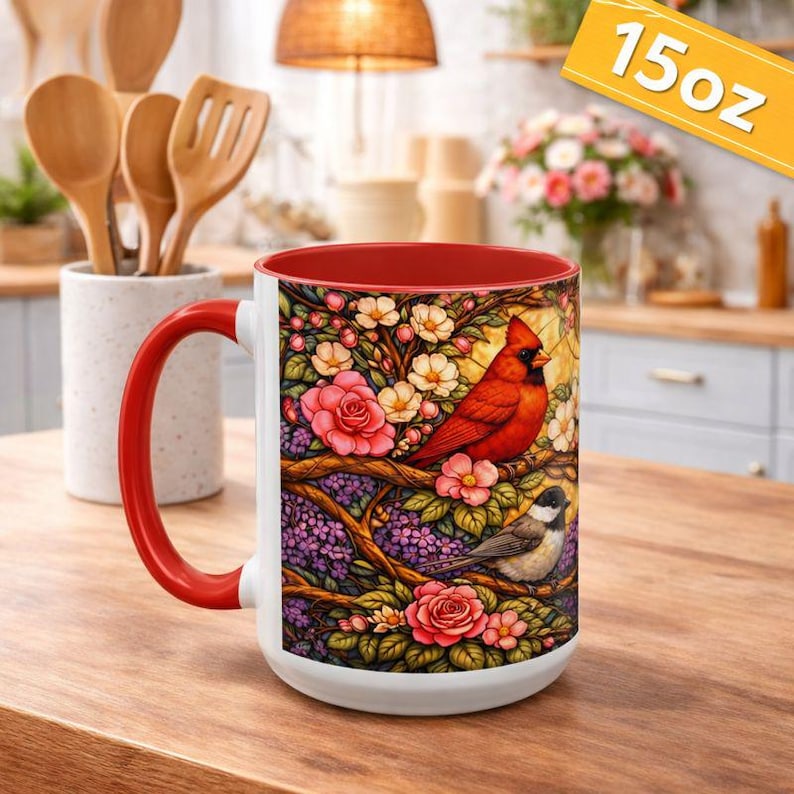 Personalized Songbirds Coffee Mug, Cardinal Bluebird Chickadee ...