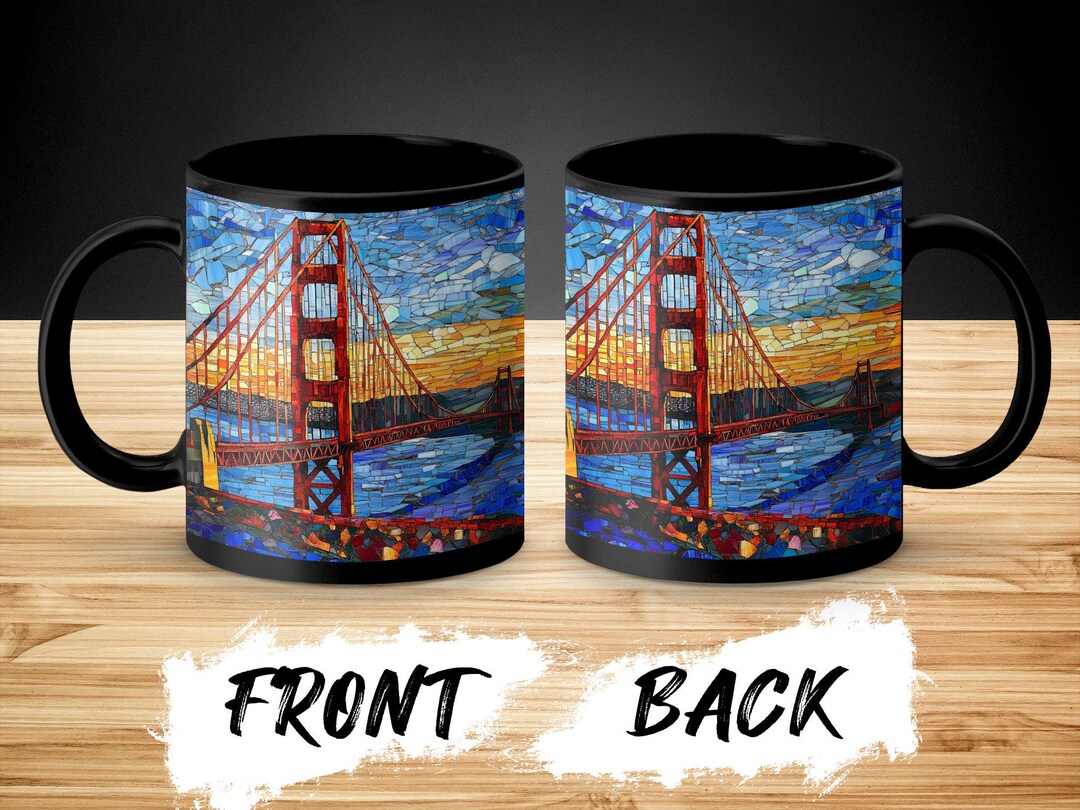 Golden Gate Bridge Mug, Scenic Bridge Art Mug, San Francisco Landmark ...