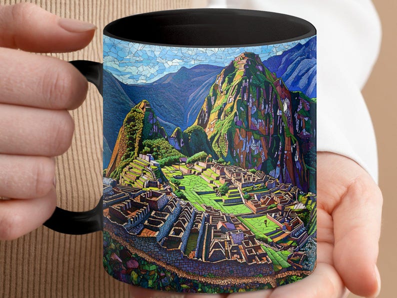Machu Picchu Mug, Colorful Peruvian Mountains Mug, Travel Souvenir Mug ...